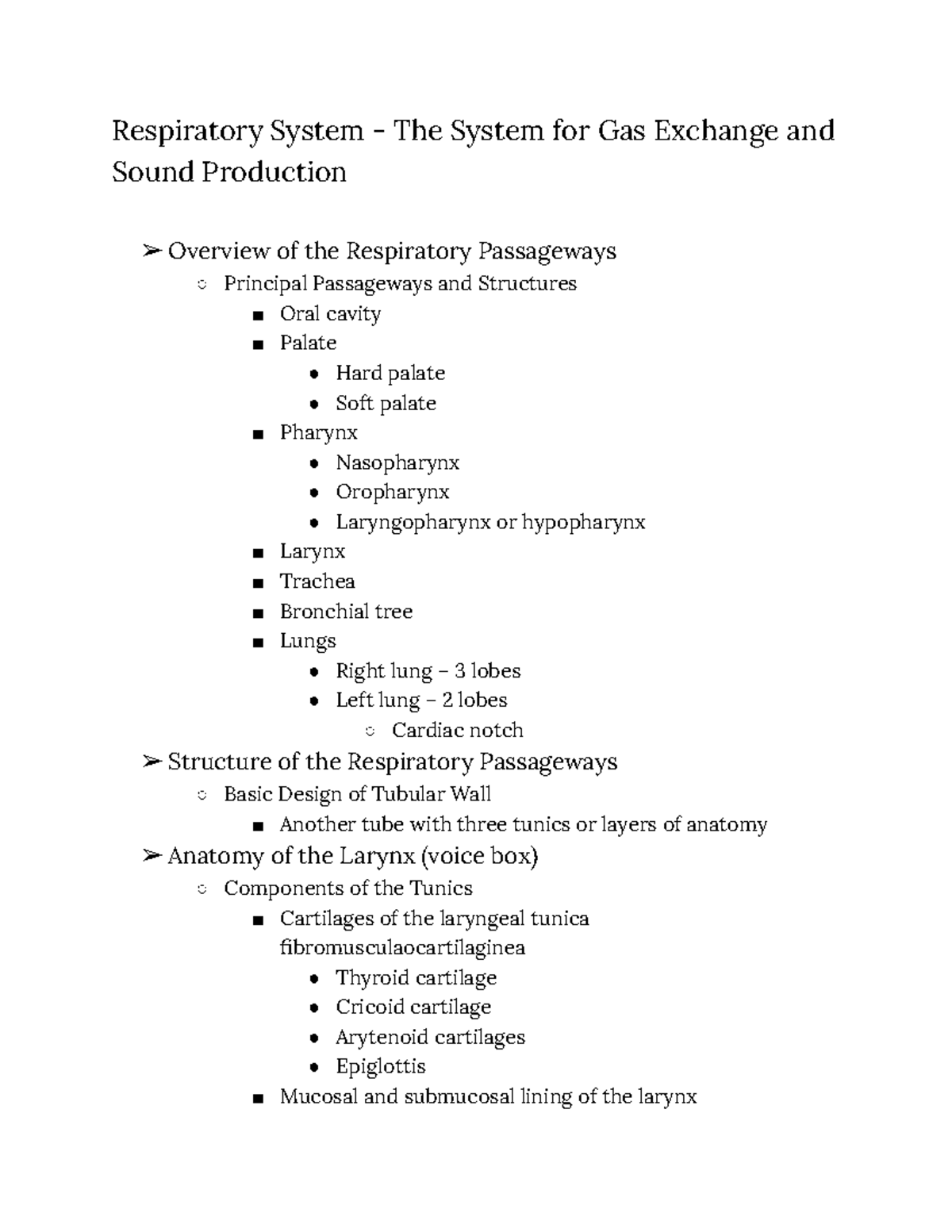 Anatomy Program Lecture Notes 8 - Respiratory System - The System for ...
