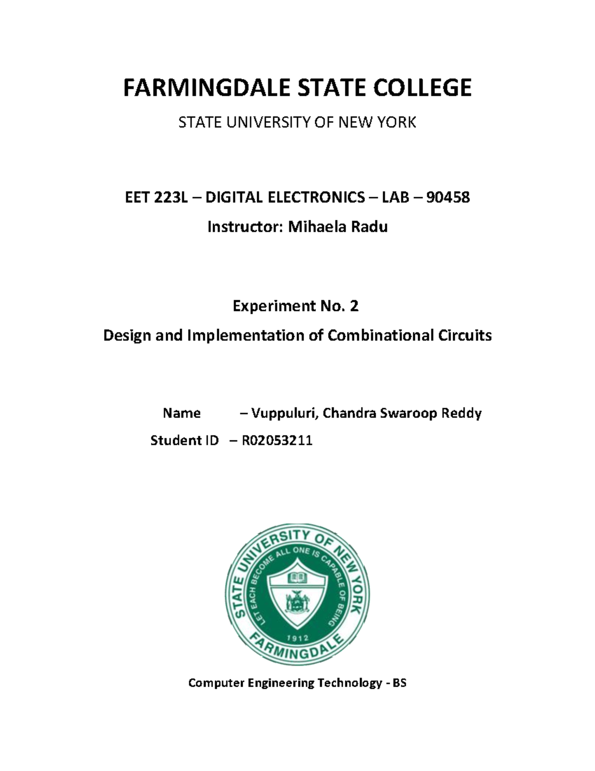 Lab Report 2 Design And Implementation Of Binary Bcd To Seven Segment Code Converter