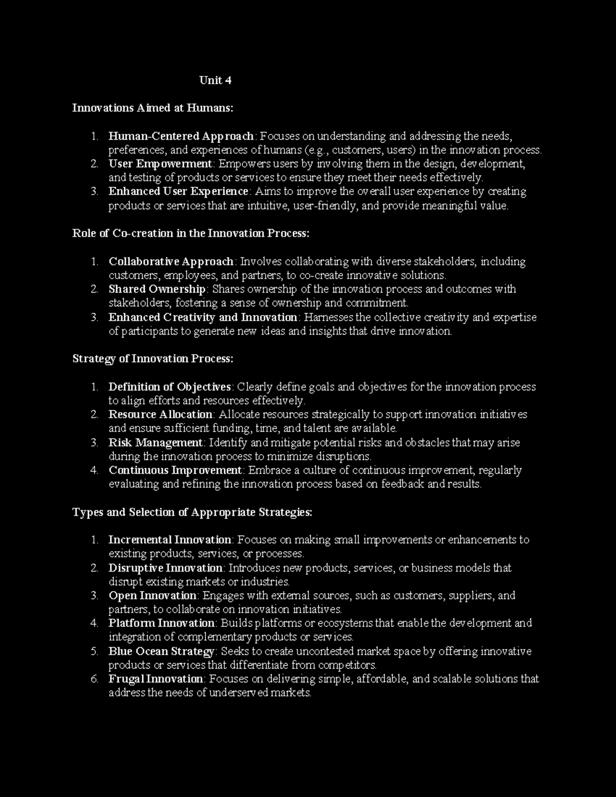 Unit 4 and unit 5 simple - nil - Unit 4 Innovations Aimed at Humans ...