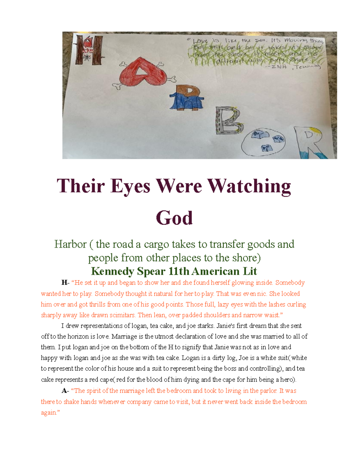 Essay - Hope this helps for lit 101 - Their Eyes Were Watching God ...