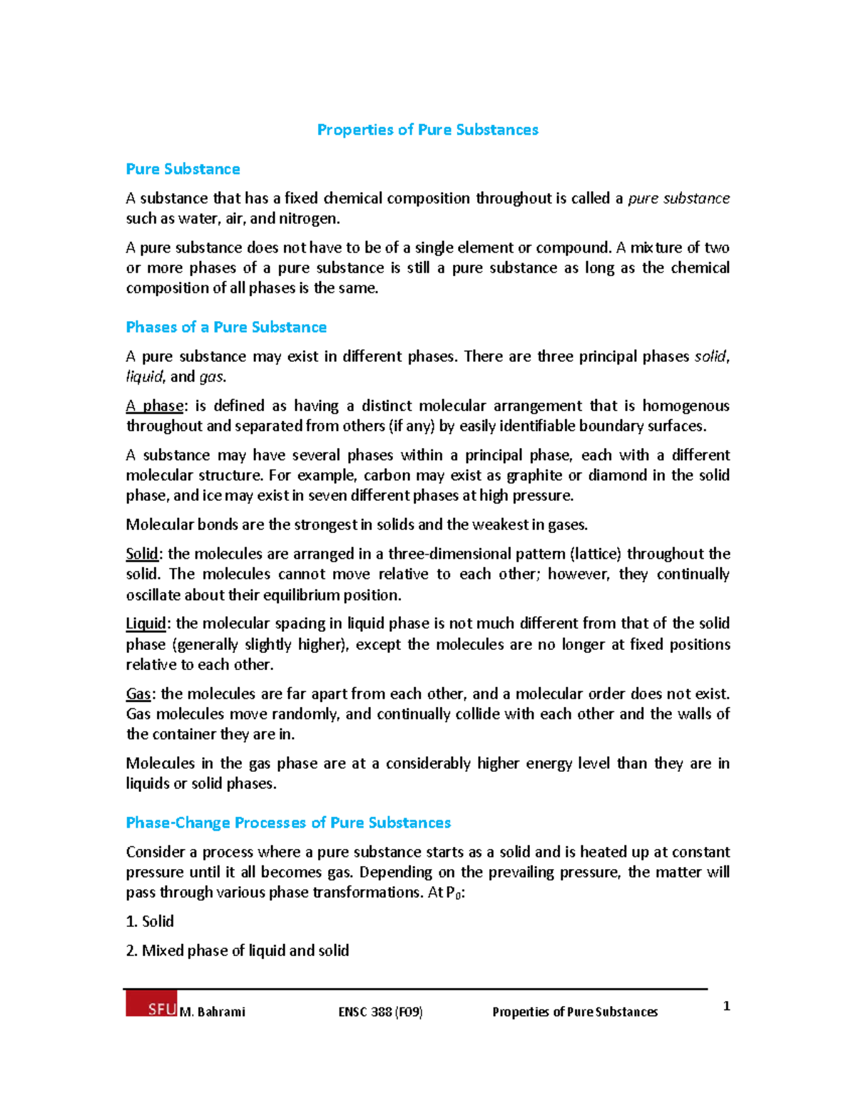 Properties of Pure Substances - 1 Properties of Pure Substances Pure ...