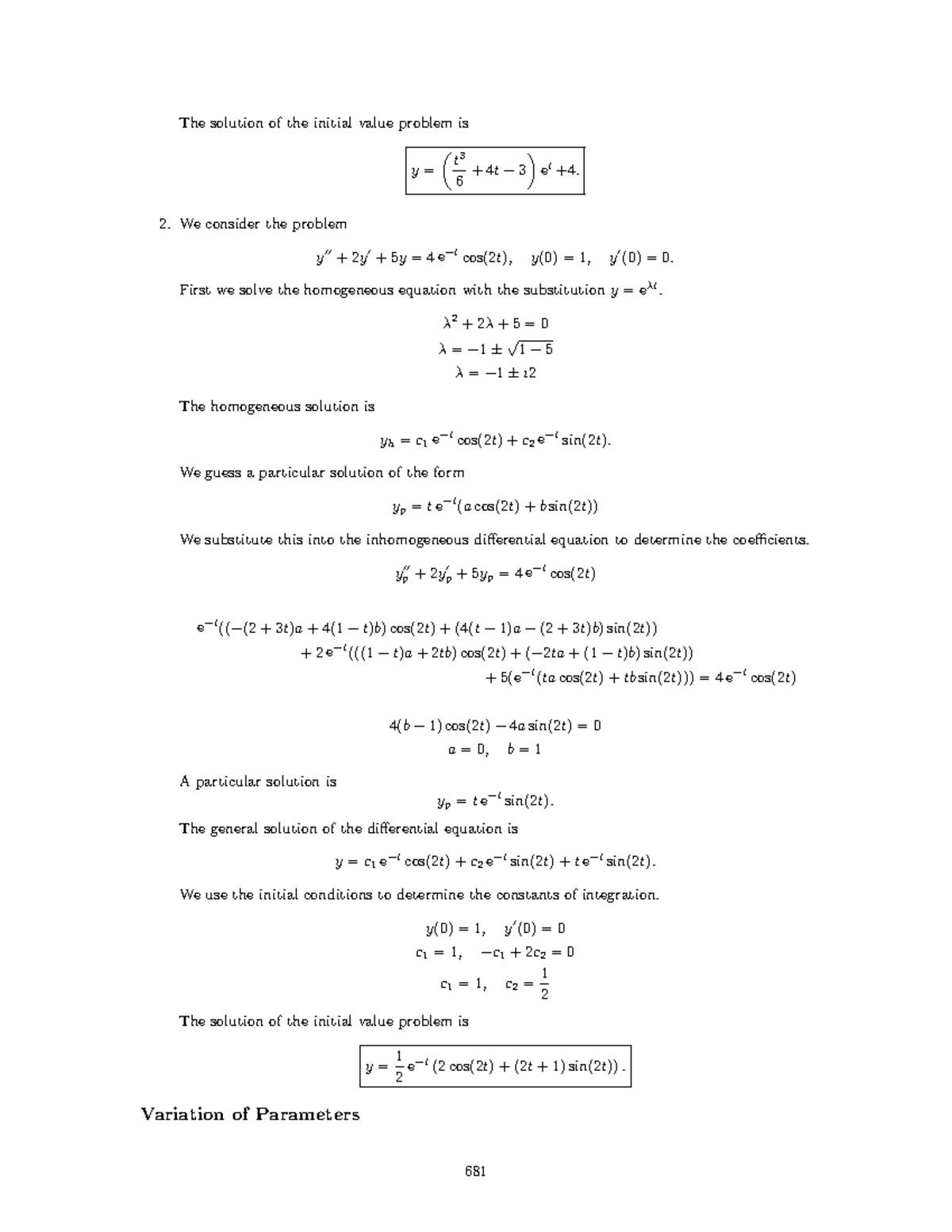 Ref MATH Adv Math Methods Sean Mauch-176 - The solution of the initial ...