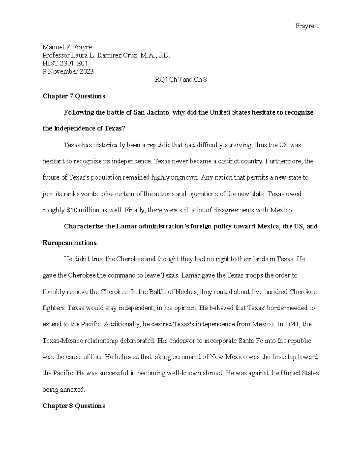 RQ4 - This is a guide. - Frayre 1 Manuel F. Frayre Professor Laura L ...