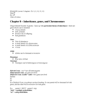 Bio 1 exam 1 notes - Summary General Biology I - Bio 1 exam 1 notes ...