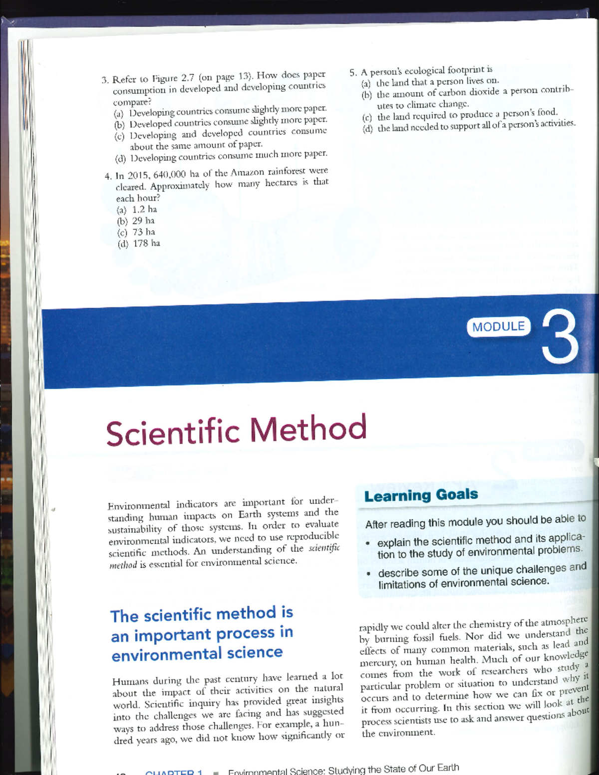 CH1-Module 3 APES textbook - Studocu
