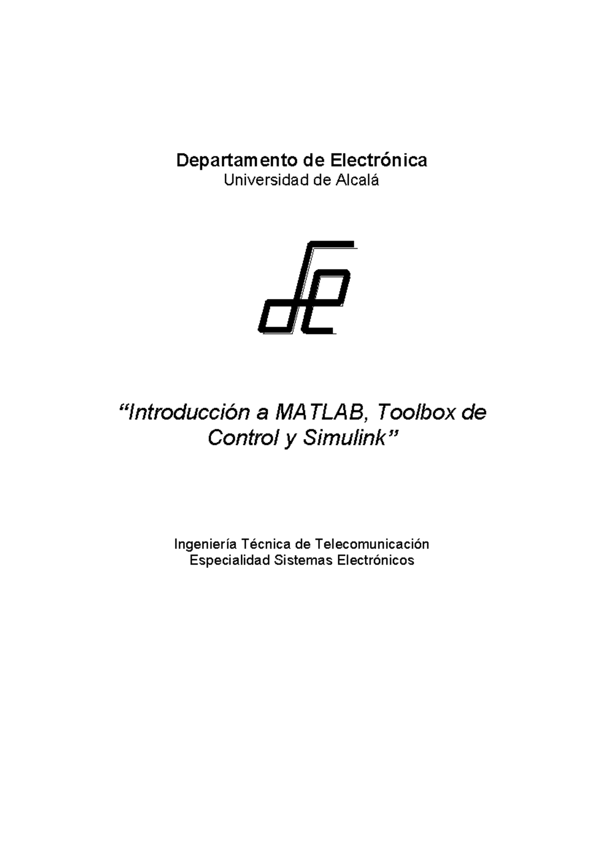 Slides Matlab Simulink Control UAH - Departamento de Electrónica ...