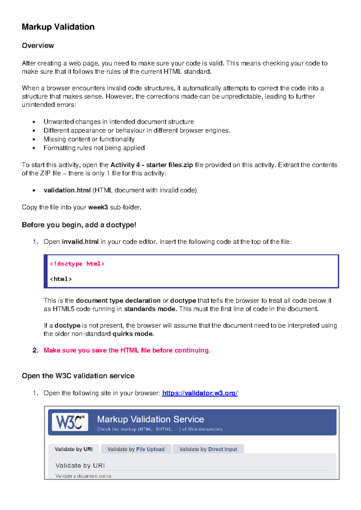 Markup Validation - idk - Markup Validation Overview After creating a ...