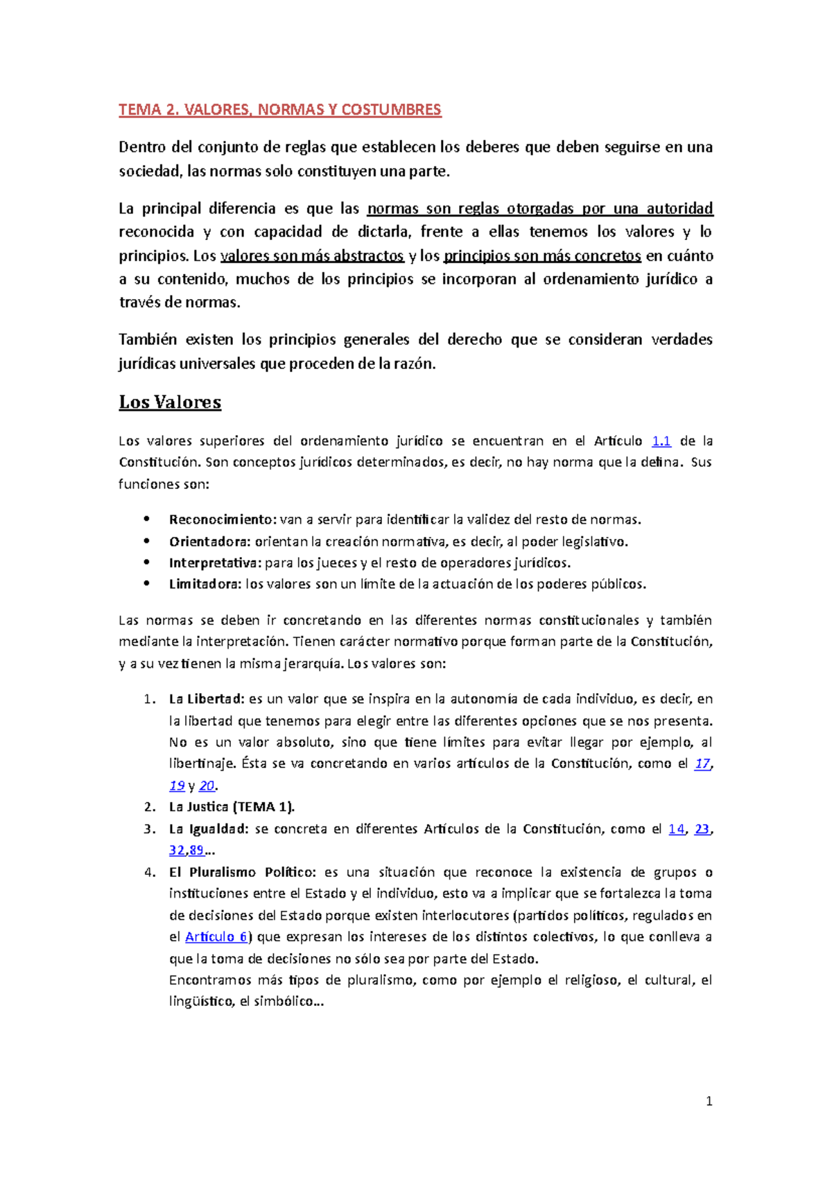 TEMA 2. Valores, Normas Y Costumbres - TEMA 2. VALORES, NORMAS Y ...