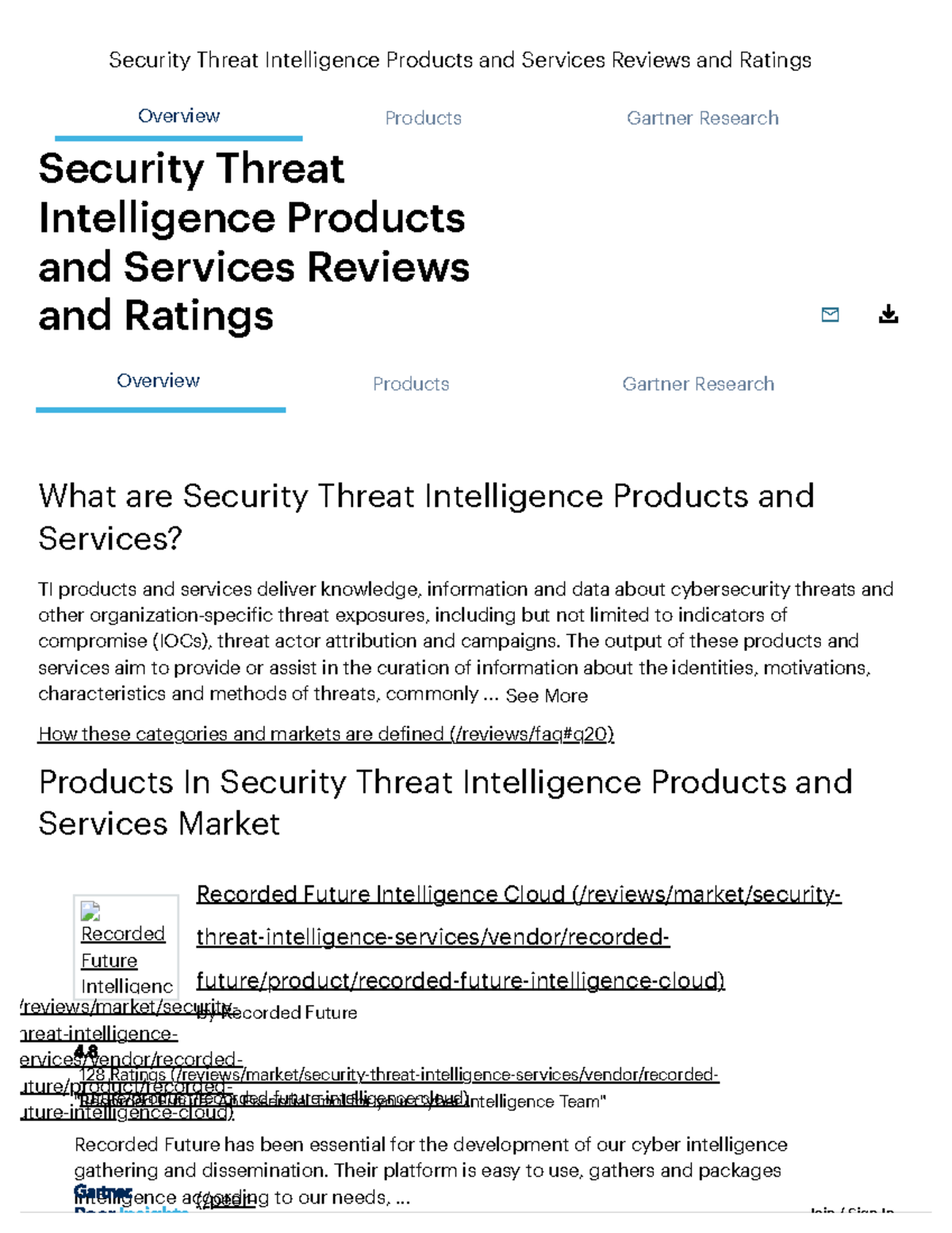 Best Security Threat Intelligence Services Reviews 2023 Gartner Peer ...