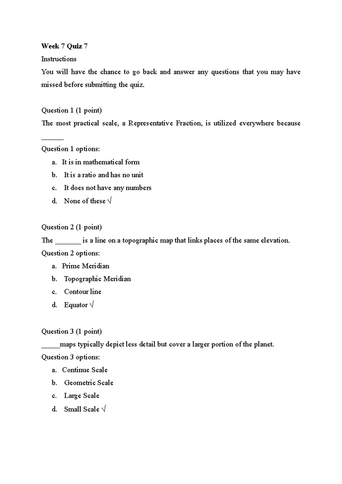 Week 7 Quiz 7 Concepts in GIS and Remote Sensing - Week 7 Quiz 7 ...