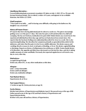 SOAP note focused chest pain - SOAP Note - Chest Pain Focused Exam ID ...