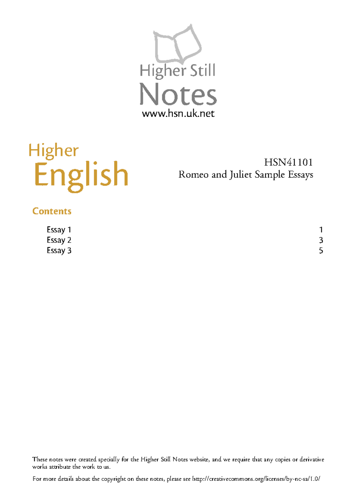 HSN41101 - Nag to the west free - These notes were created specially ...