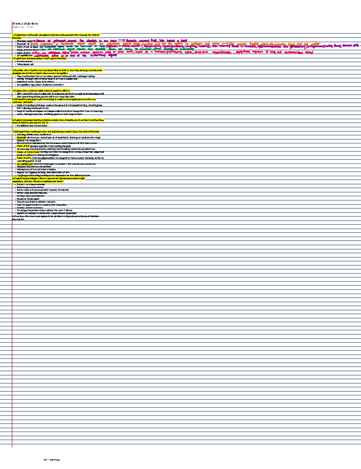 Week 2 Objectives - NSE111 - Explain how an infection develops in ...