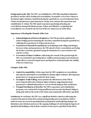 History study notes - Grade: 12 - Further Education and Training - Studocu