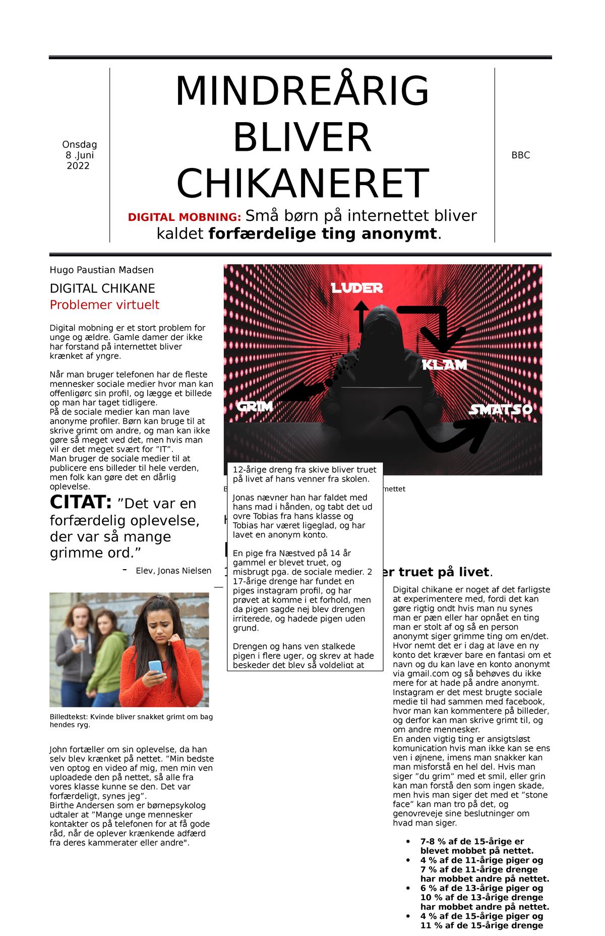 Digital Chikane - Dette er min opgave som lå til 10 i 7.klasse - Onsdag ...