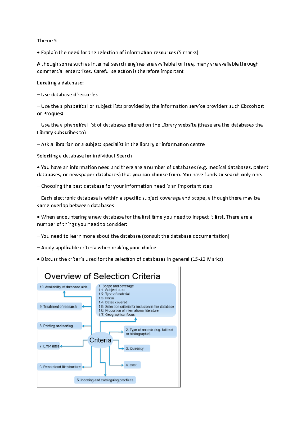 Theme 5 - Theme 5 Explain the need for the selection of information ...