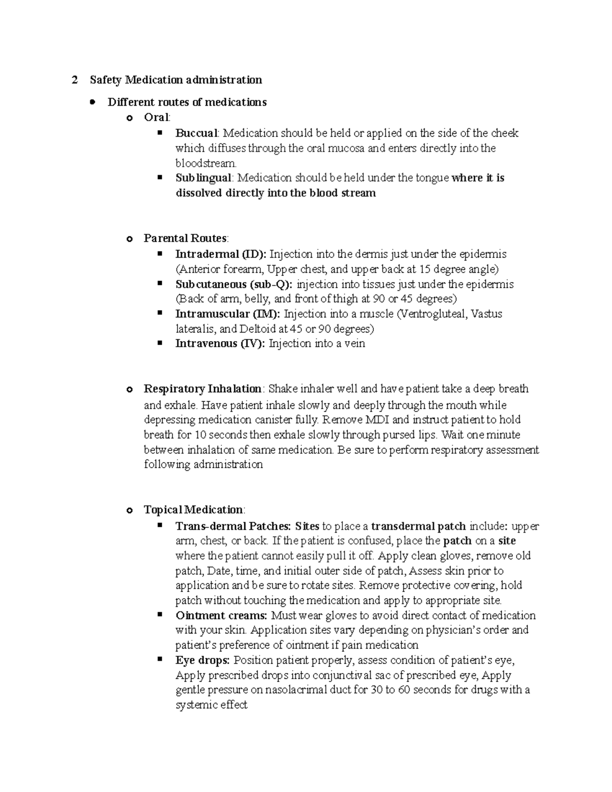 Document - Provides ways to safely administer medications - 2 Safety ...