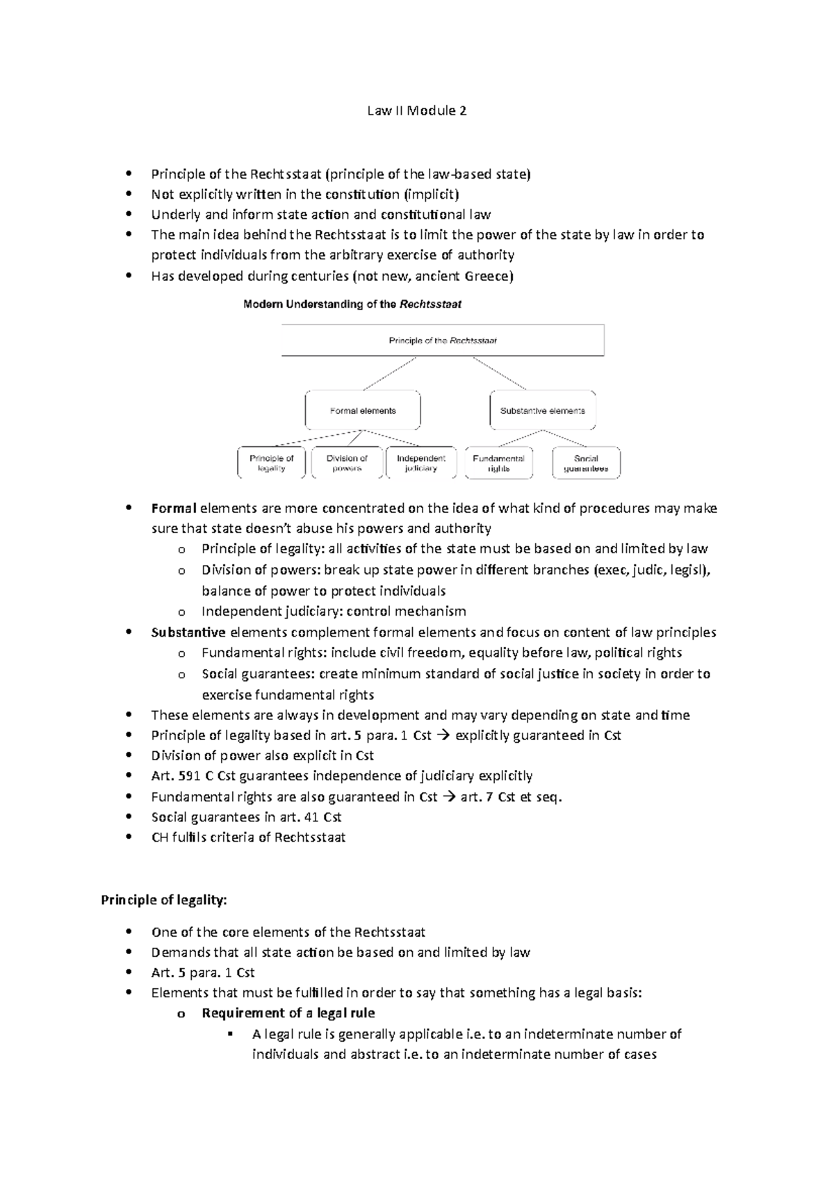 Law II Module 2 - 5 para. 1 Cst explicitly guaranteed in Cst Division ...