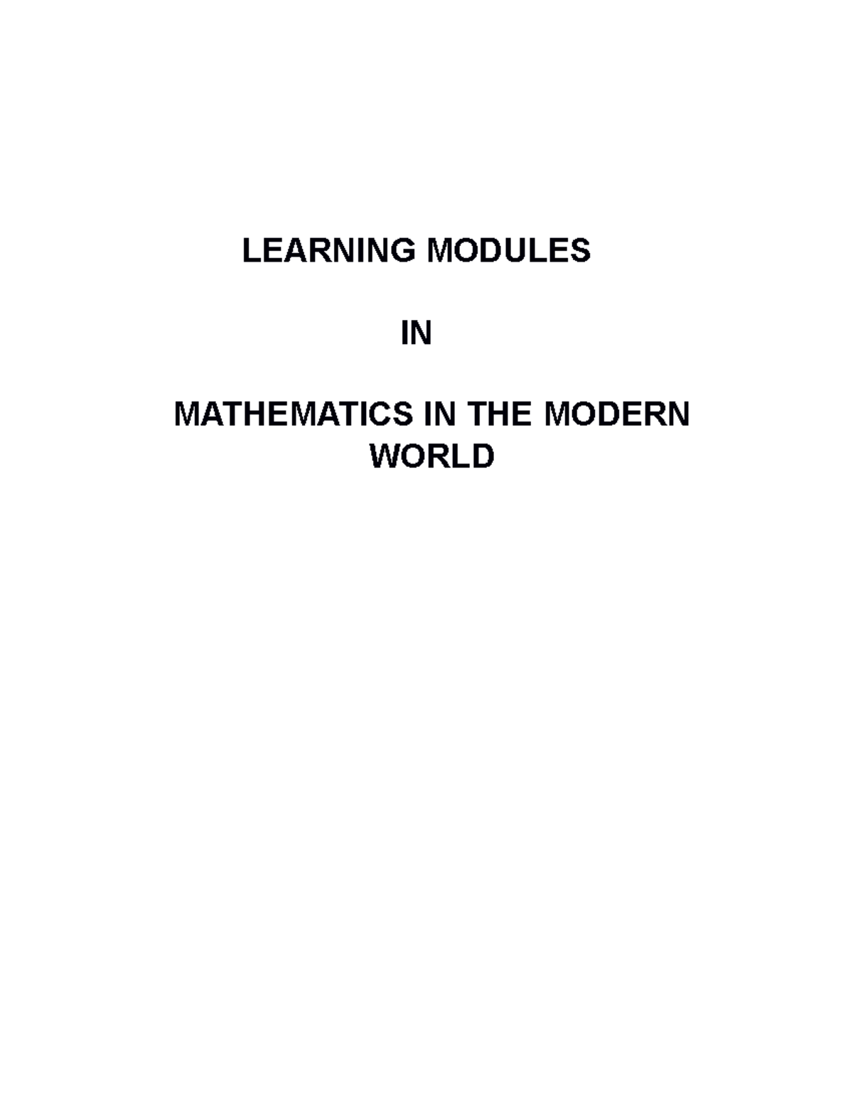 GEd 102 - Mathematics in the Modern World 27 - LEARNING MODULES IN ...