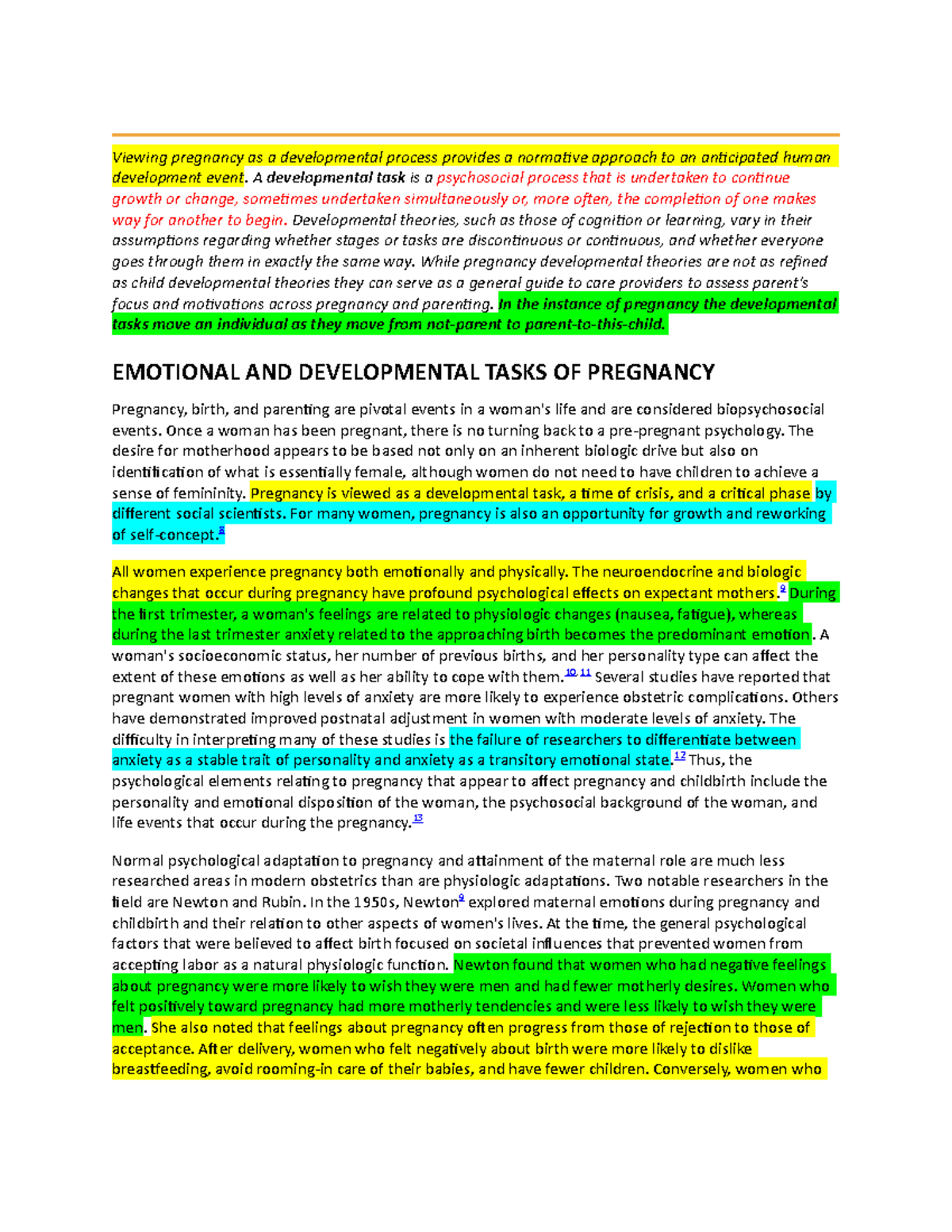 Developmental tasks of pregnancy - Viewing pregnancy as a developmental ...