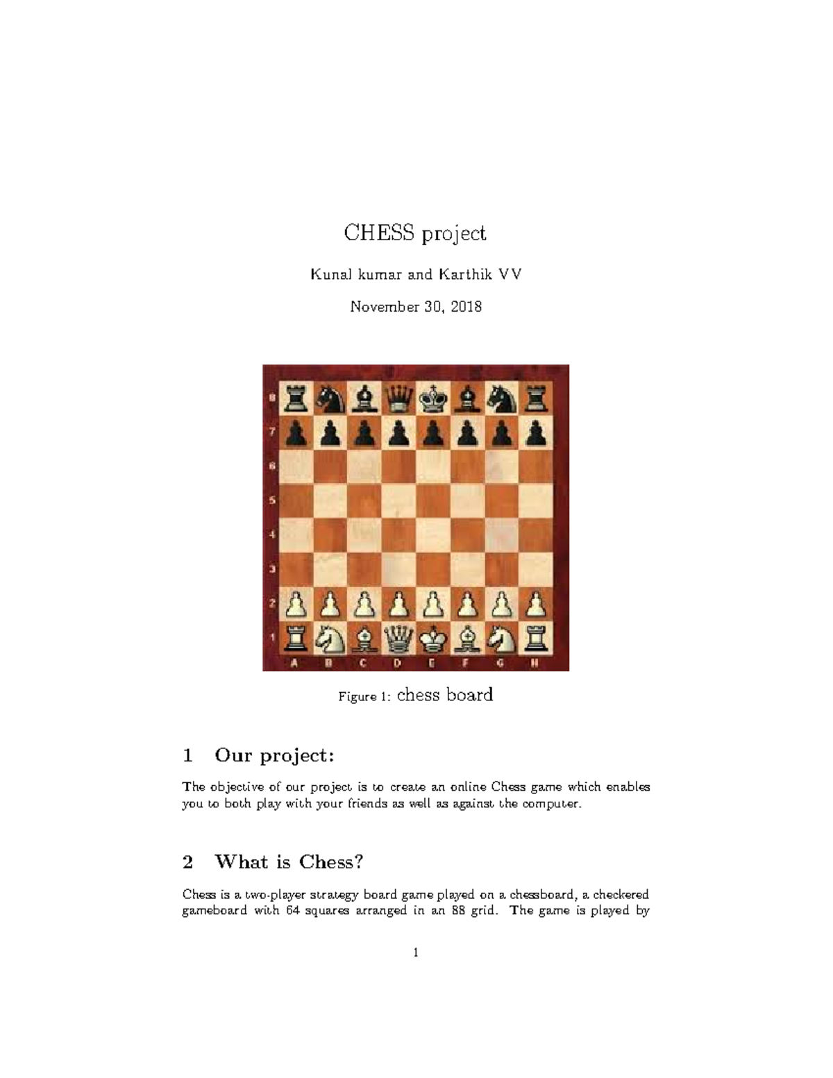 Documentation - CHESS project Kunal kumar and Karthik VV November 30 ...