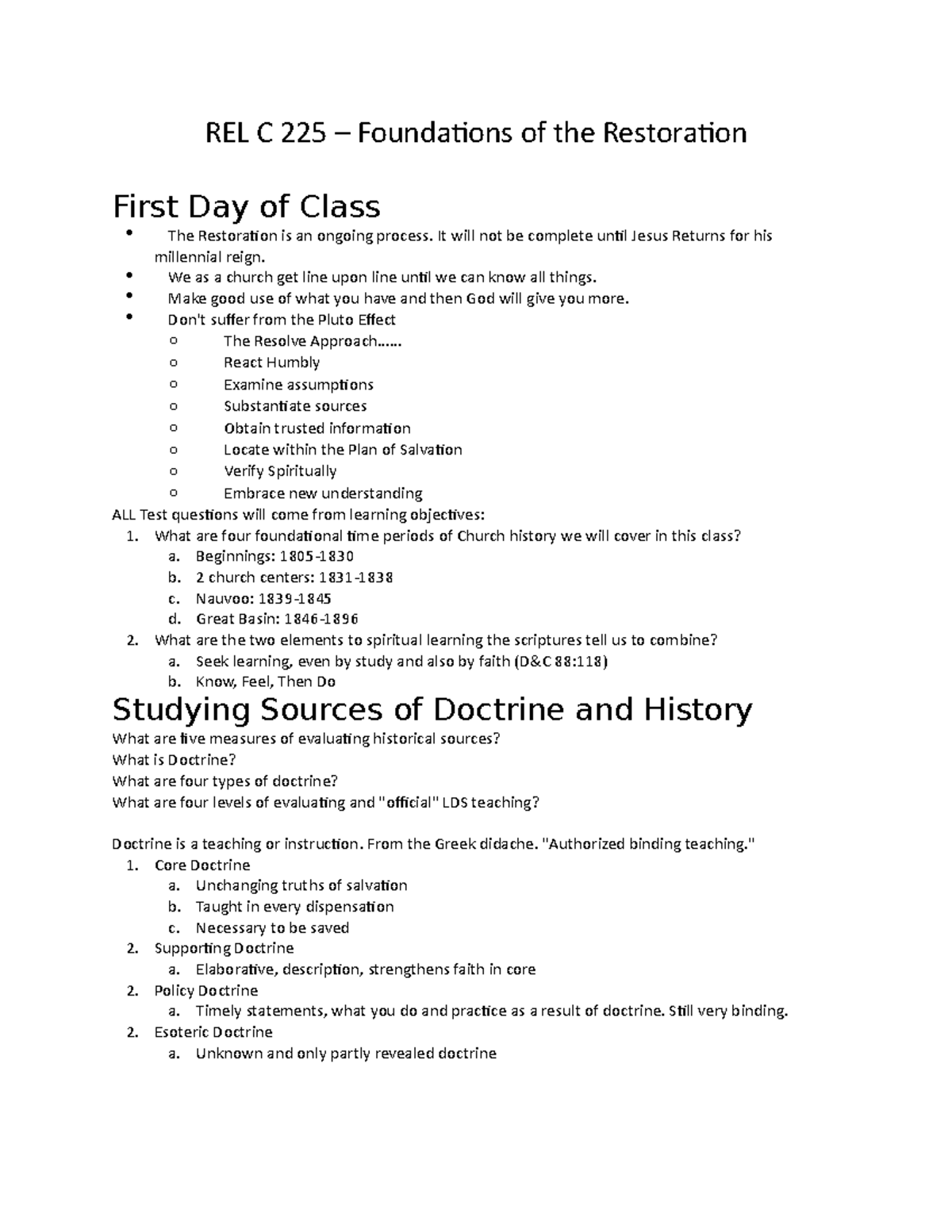 REL C 225 – Foundations of the Restoration - REL C 225 – Foundations of ...