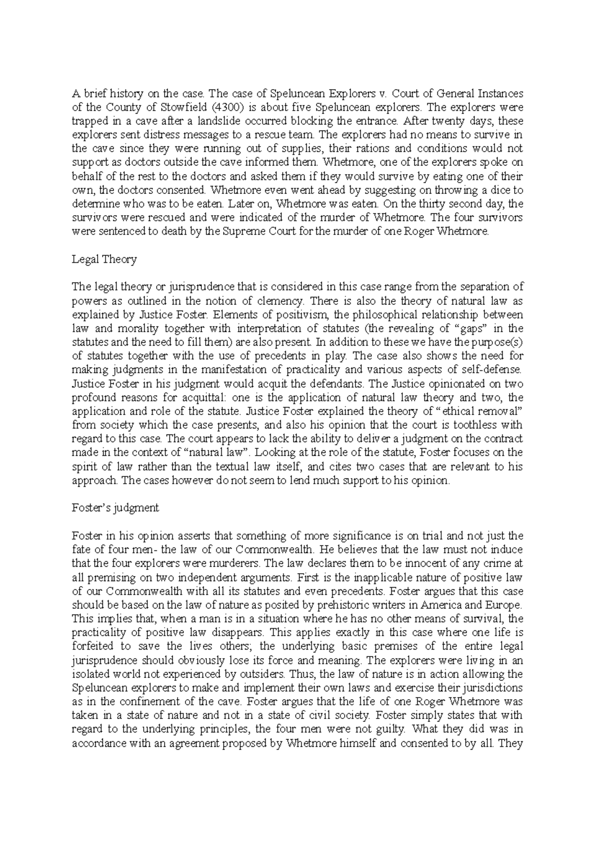 Explorers case - Case Law - A brief history on the case. The case of ...