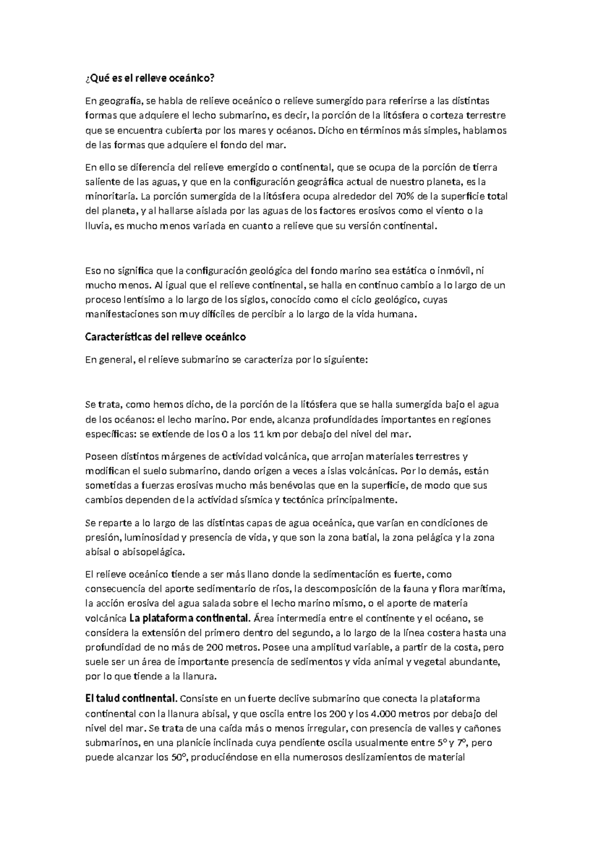 Qué es el relieve oceánico - ¿Qué es el relieve oceánico? En geografía ...