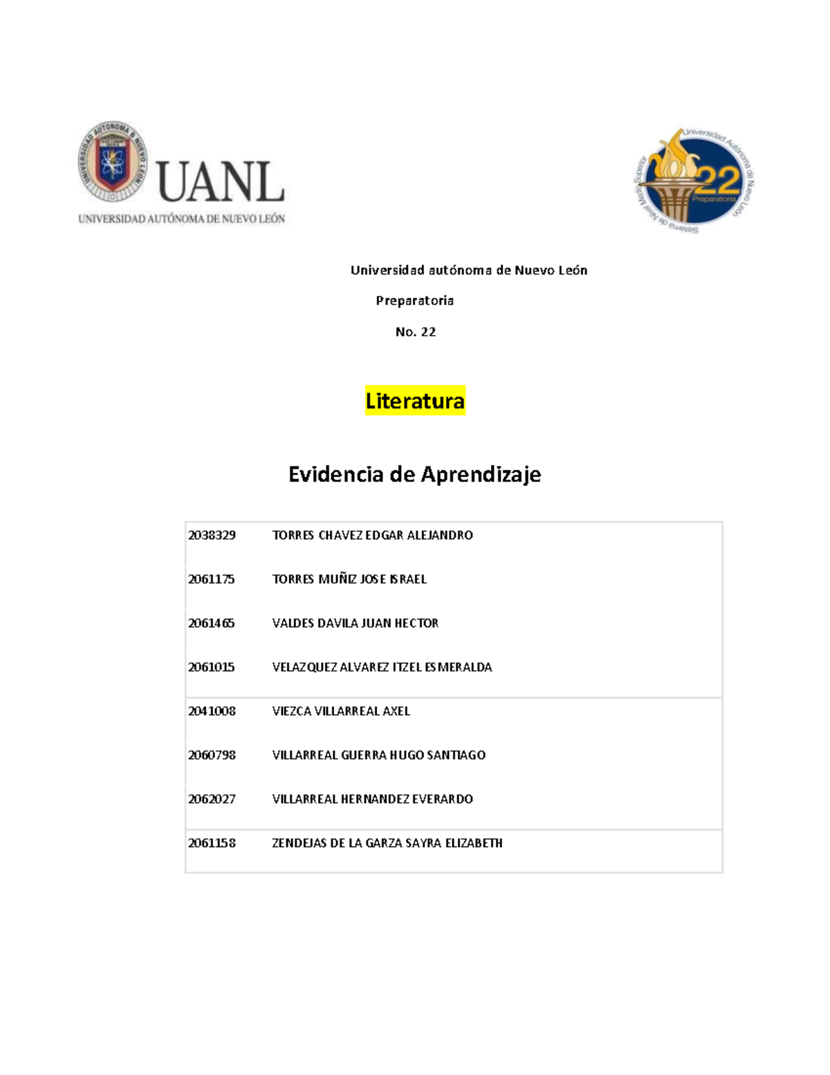 Equipo 7 EV4 Literatura - Universidad autónoma de Nuevo León Preparatoria No. 22 Literatura ...