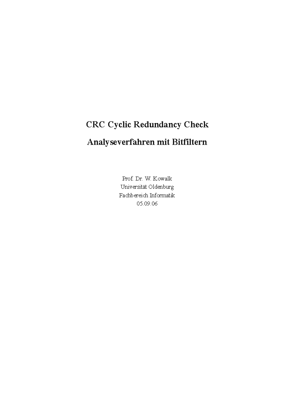 CRC - Erläuterung der CRC Methode - CRC Cyclic Redundancy Check ...