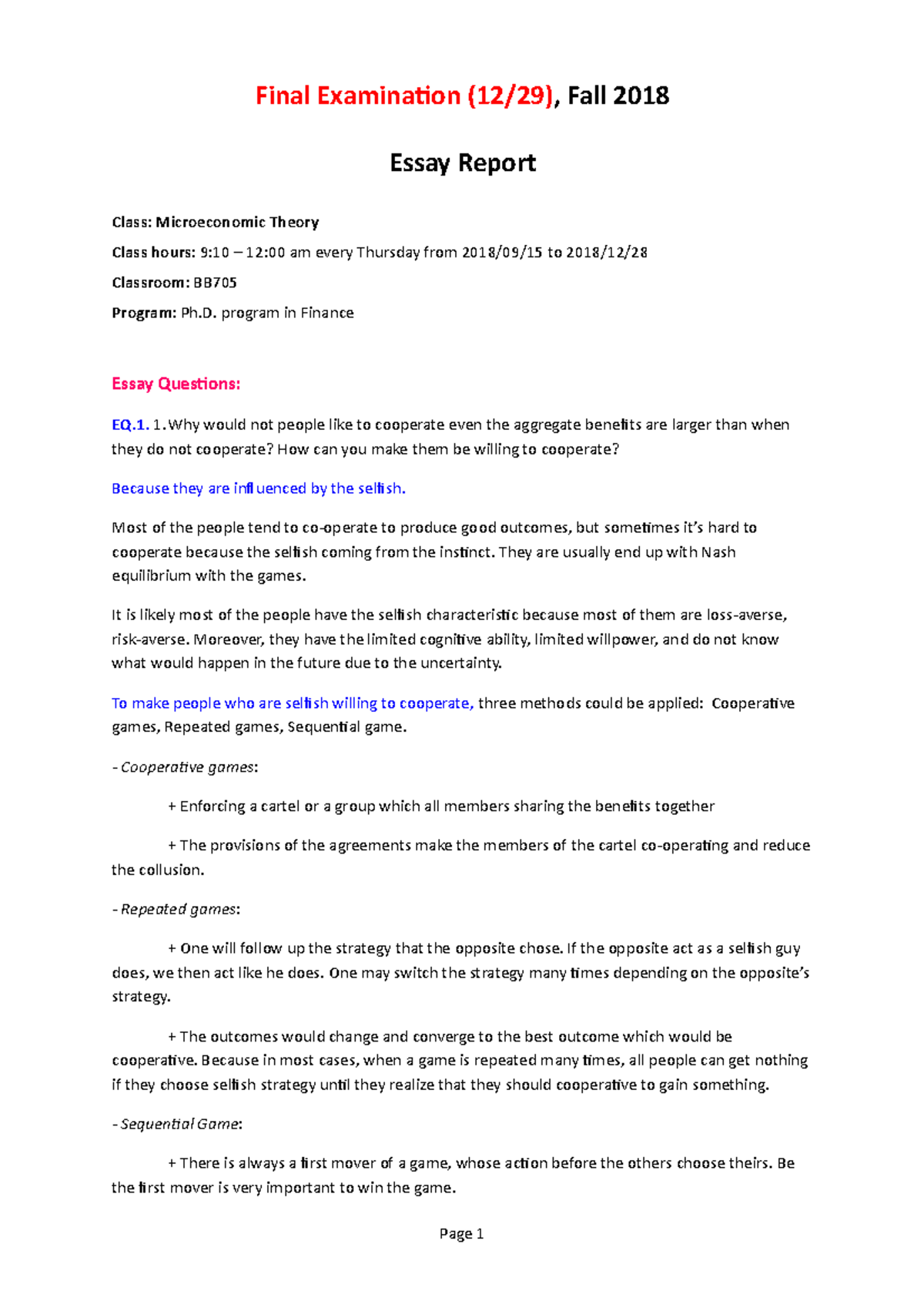 Final Exam 2 November Fall 2018, questions and answers - Final ...