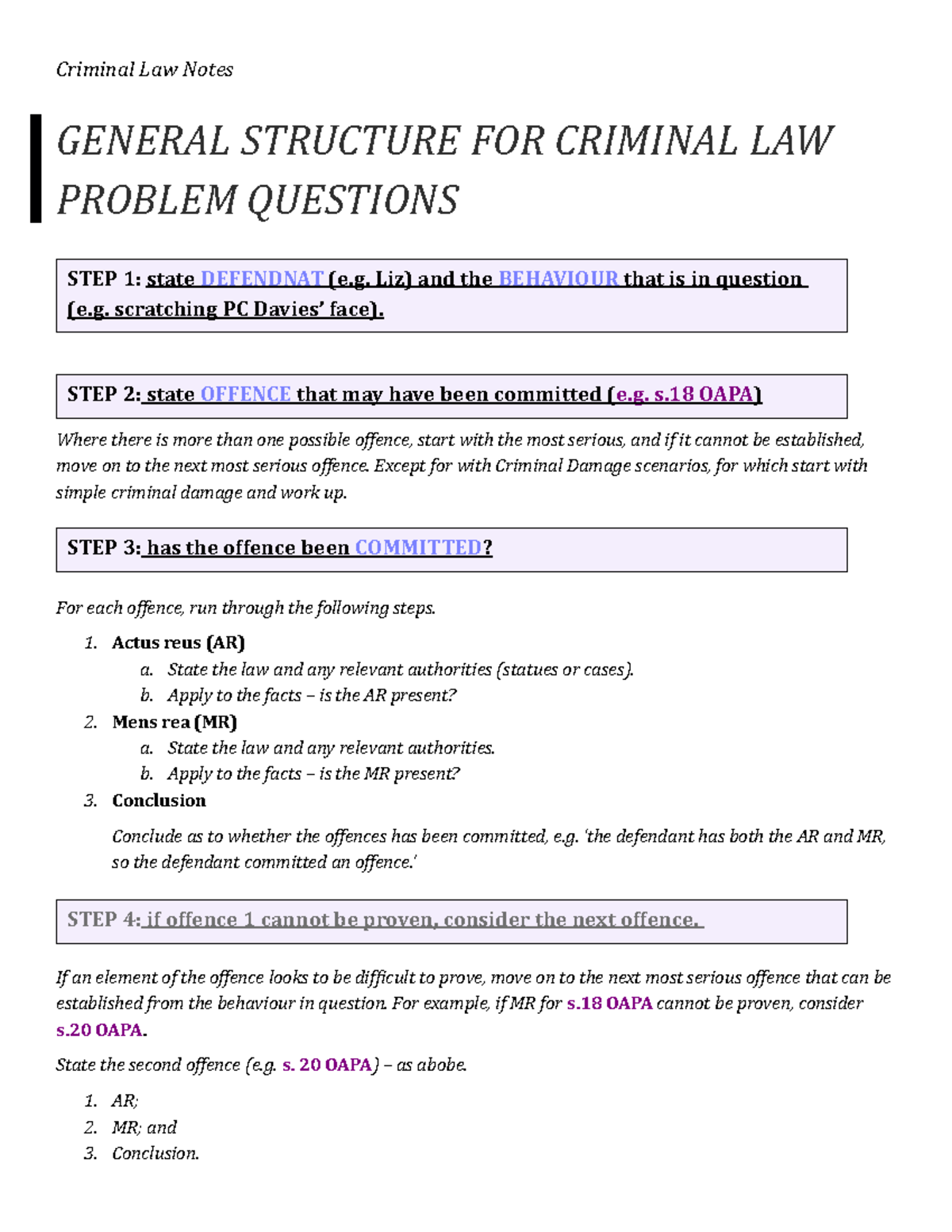 Criminal Law Revision Notes - Theft - Studocu