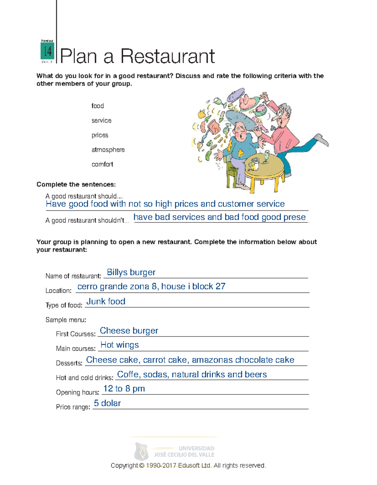 04-Basic-III-Handout-14-Unit-4-Eating-out-Plan-a-Restaurant - Handout U ...