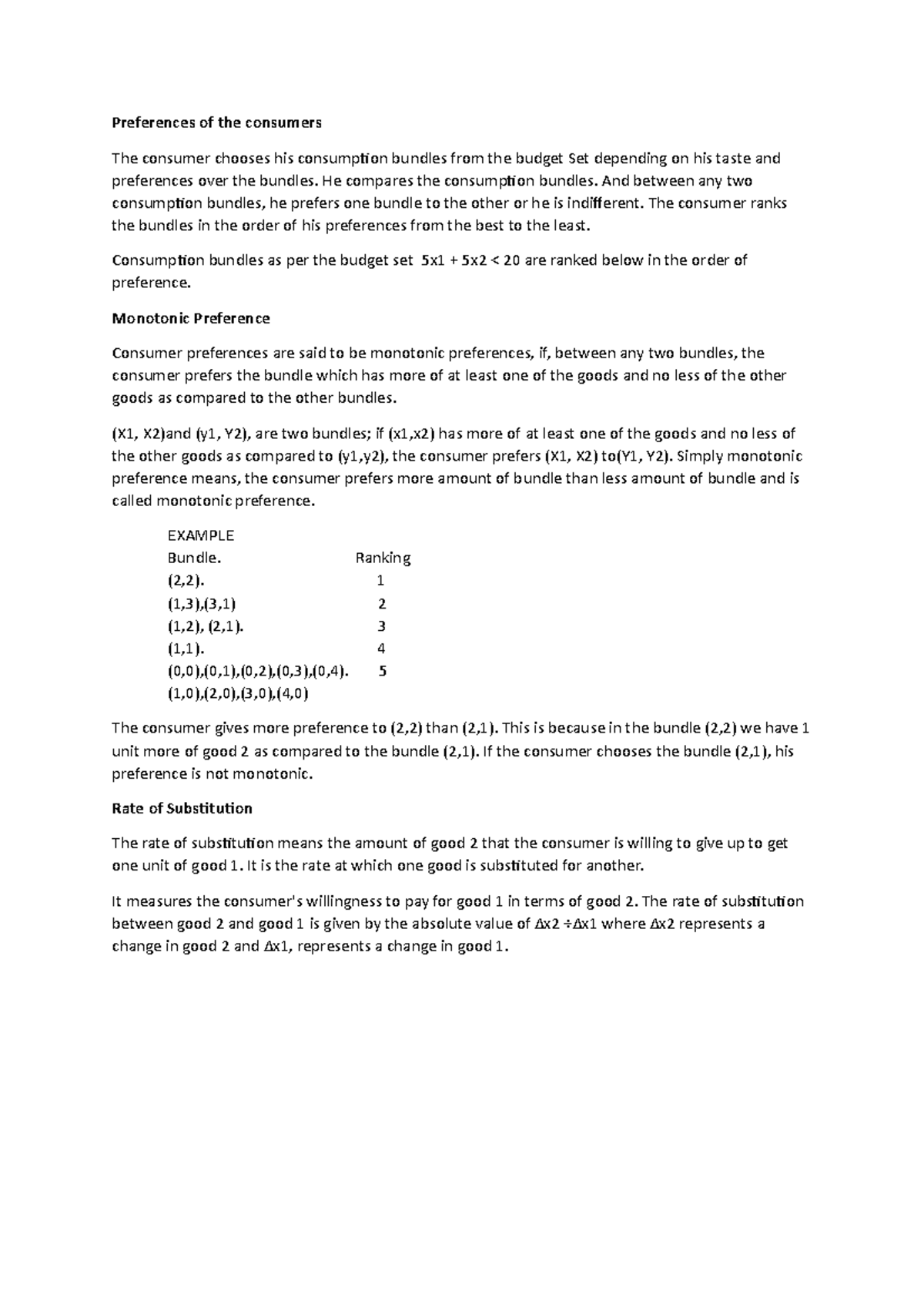 Preference of the consumer. Economics - Preferences of the consumers ...
