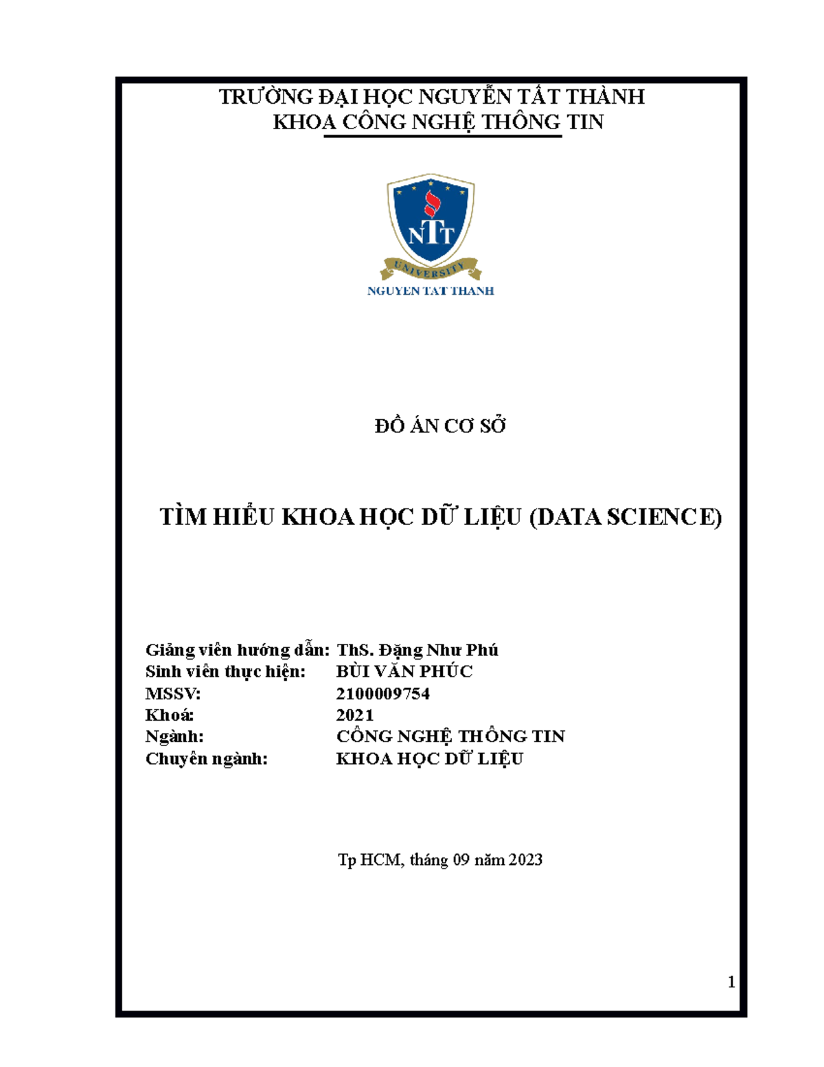 Đồ án CS KHDL - tài liệu đồ án môn học csdl - TRƯỜNG ĐẠI HỌC NGUYỄN TẤT ...