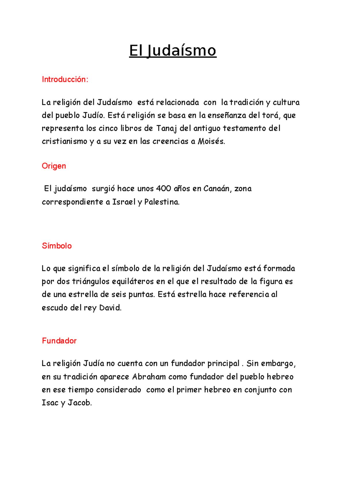 El Judaísmo - Apunte de clase del profesor. - El Judaísmo Introducción ...