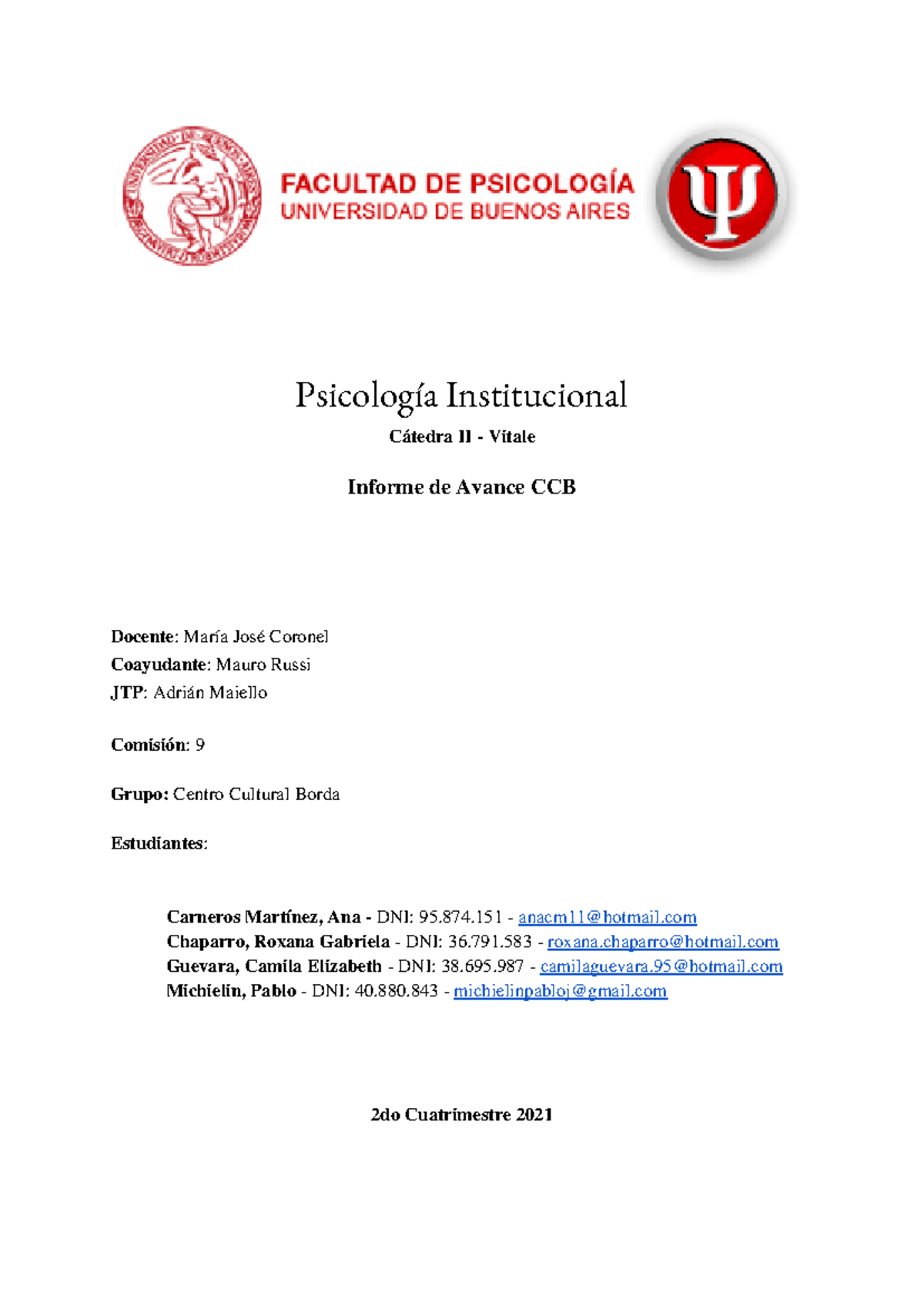 INA Grupo CCB - 2C 2021 - Psicología Institucional Cátedra II - Vitale ...