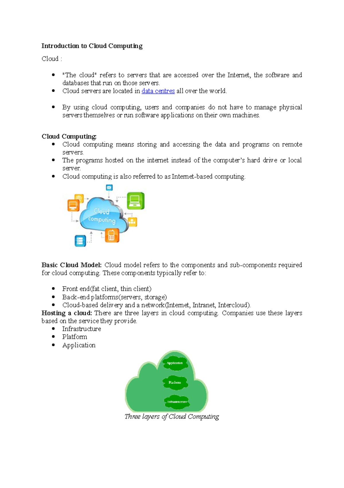 Introduction to Cloud Computing - Cloud servers are located in data ...