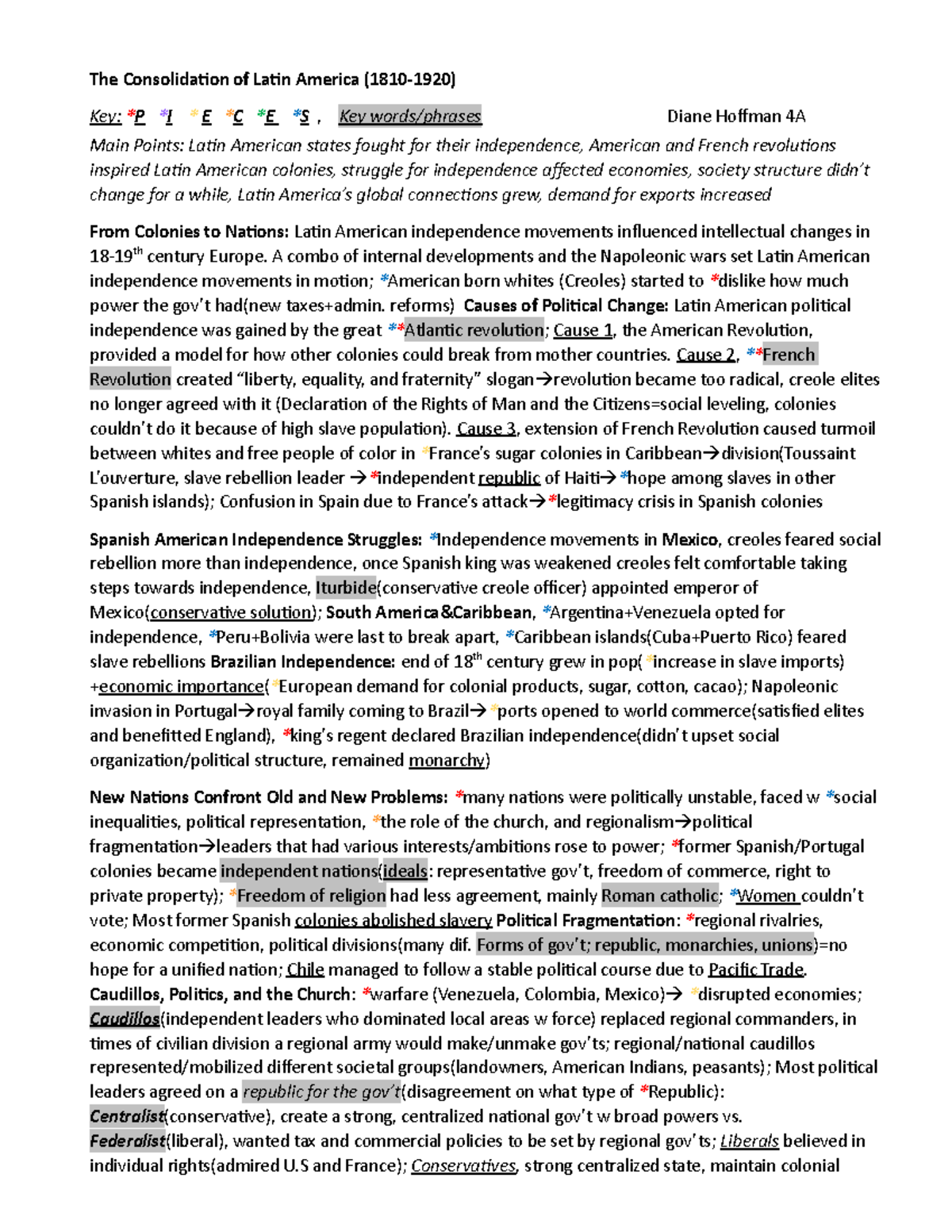 WHAP- Unit 5a overview notes- diane - The Consolidation of Latin ...