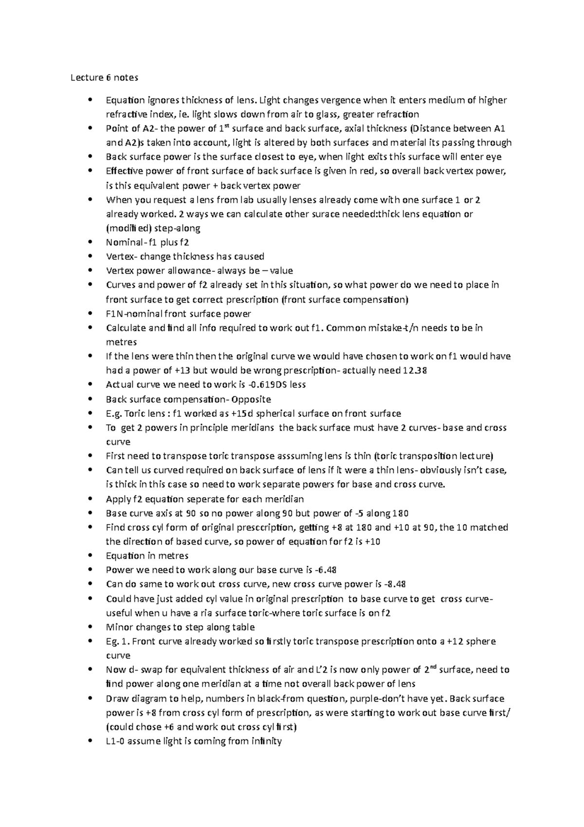 Lecture 6 notes - YR2 - Lecture 6 notes Equation ignores thickness of ...