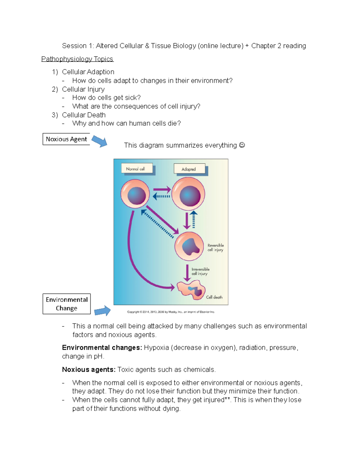 Session 1 (altered cell & tissue bio) Online - Session 1: Altered ...