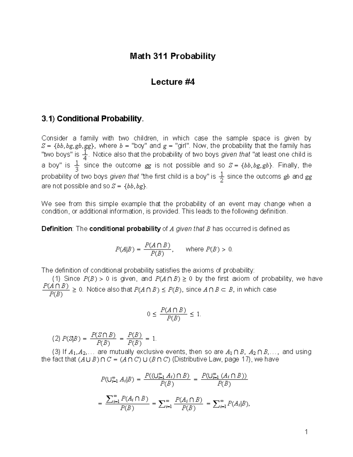 Lecture#4 - perfect a Lecture#4 - perfect a - Math 311 Probability Lecture # 4 3. 1 ...