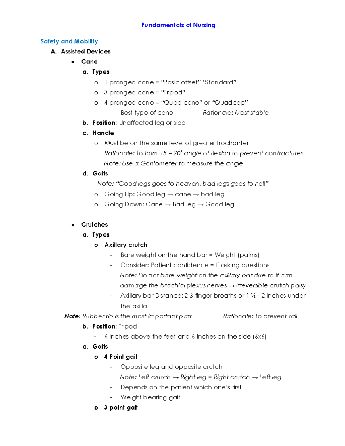 Fundamentals Part7 - Fundamentals of Nursing Safety and Mobility A ...