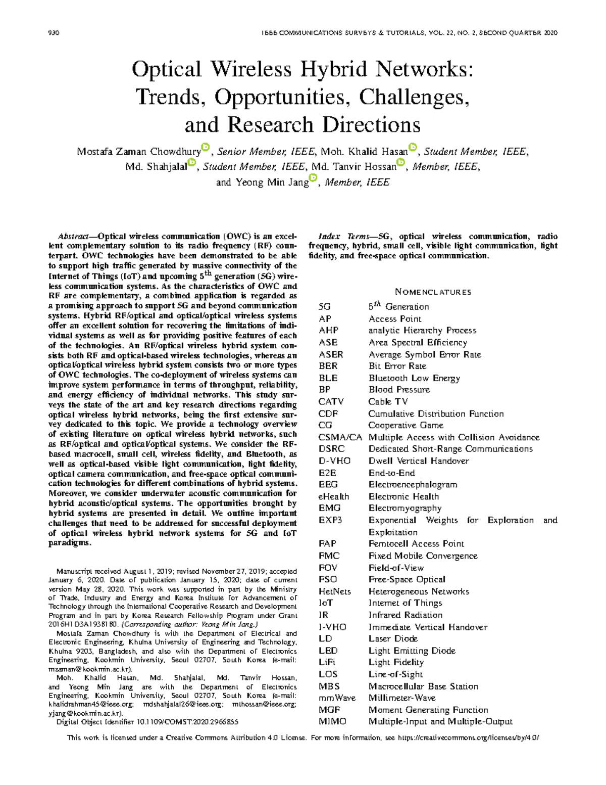 Optical Wireless Hybrid Networks Trends Opportunities Challenges and ...