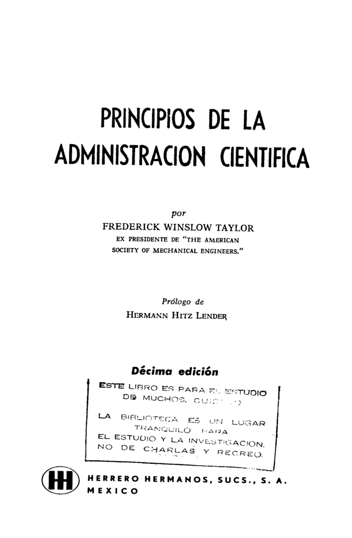 Principios de la Administración Científica Taylor - Teoría del ...