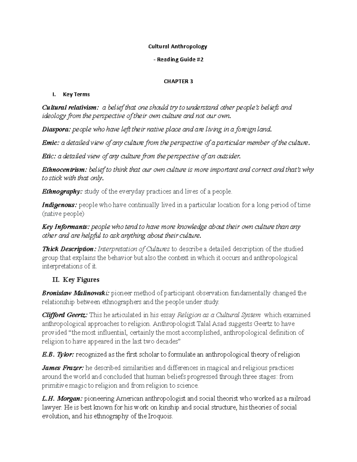 Reading #2 - Harper College Spring 2020 - Cultural Anthropology ...