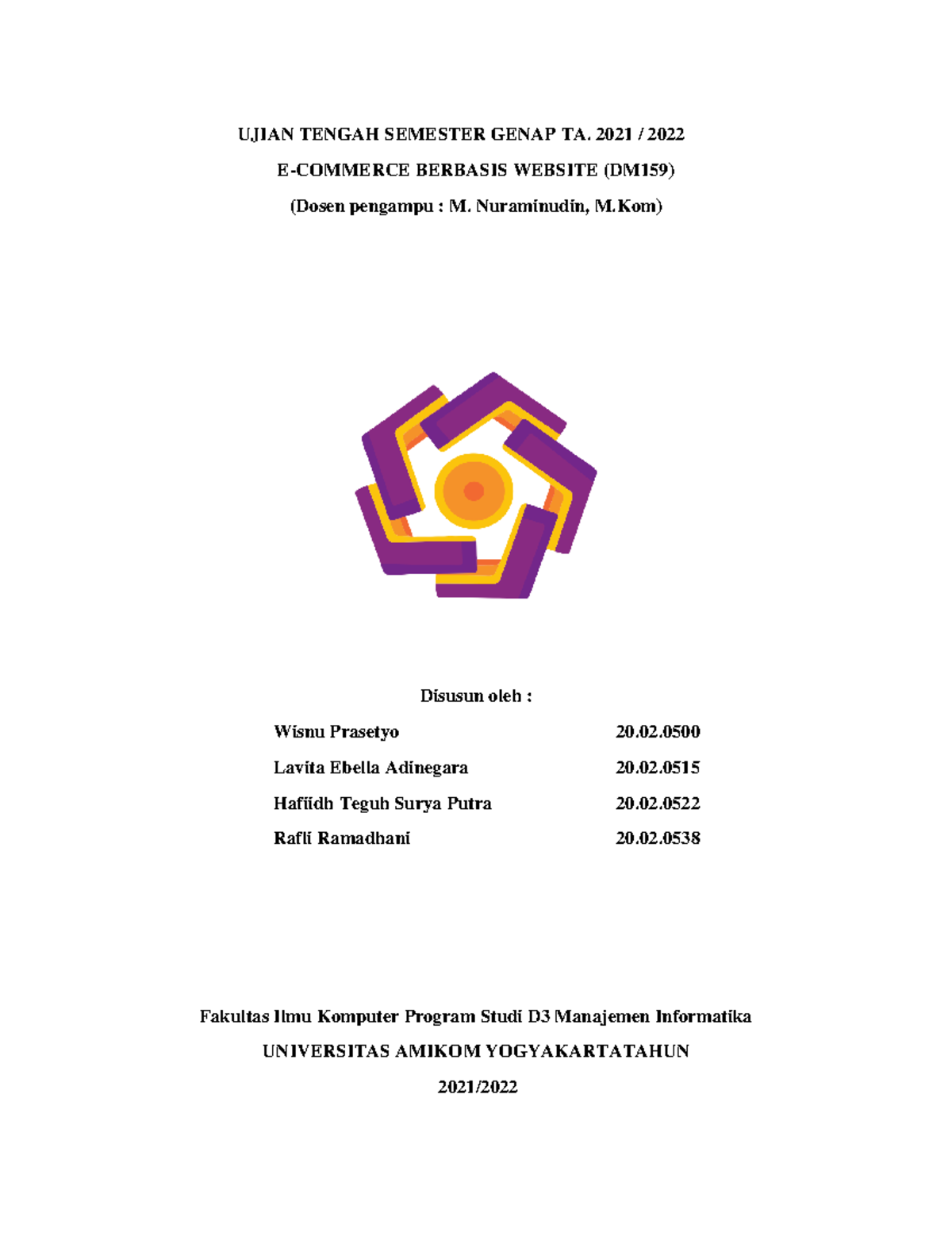 Rancangan database dan pengenalan project - UJIAN TENGAH SEMESTER GENAP ...
