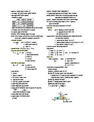 Formula Sheet Phys 205 - PHYS 205 - Concordia - Studocu