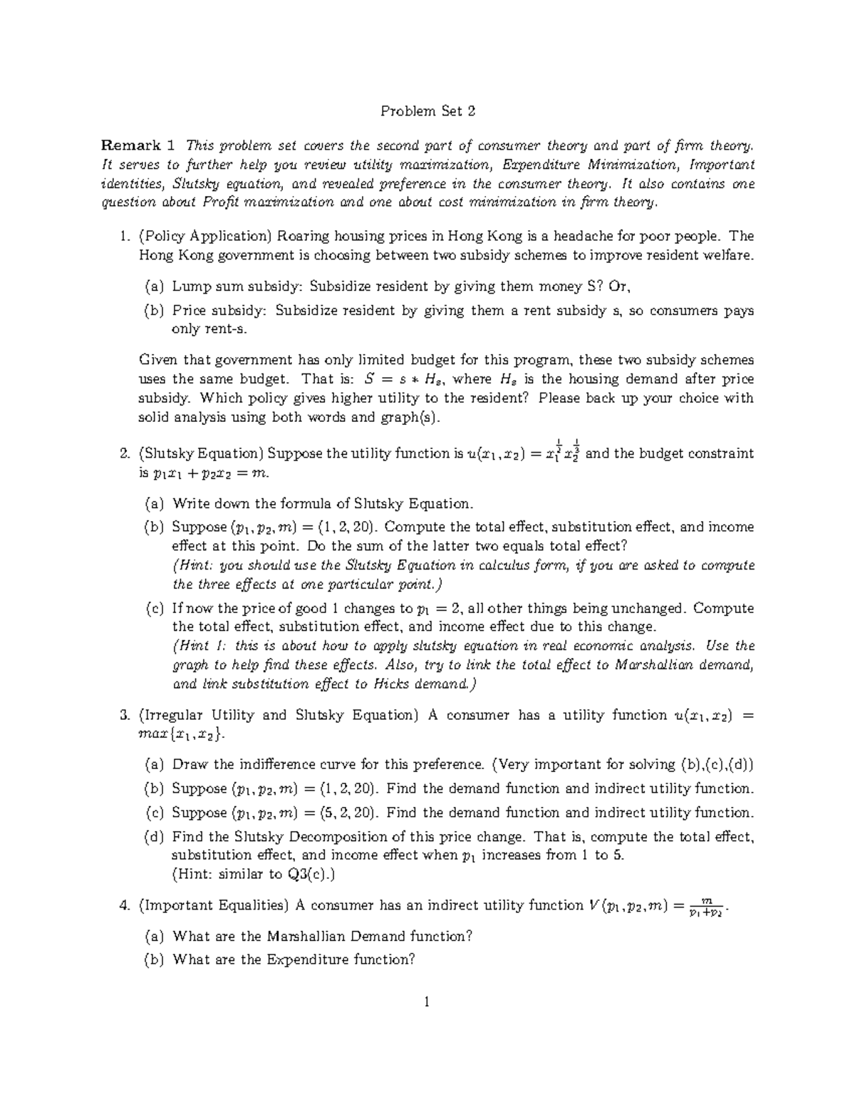 Prob2 - exercise - Problem Set 2 Remark 1 This problem set covers the ...