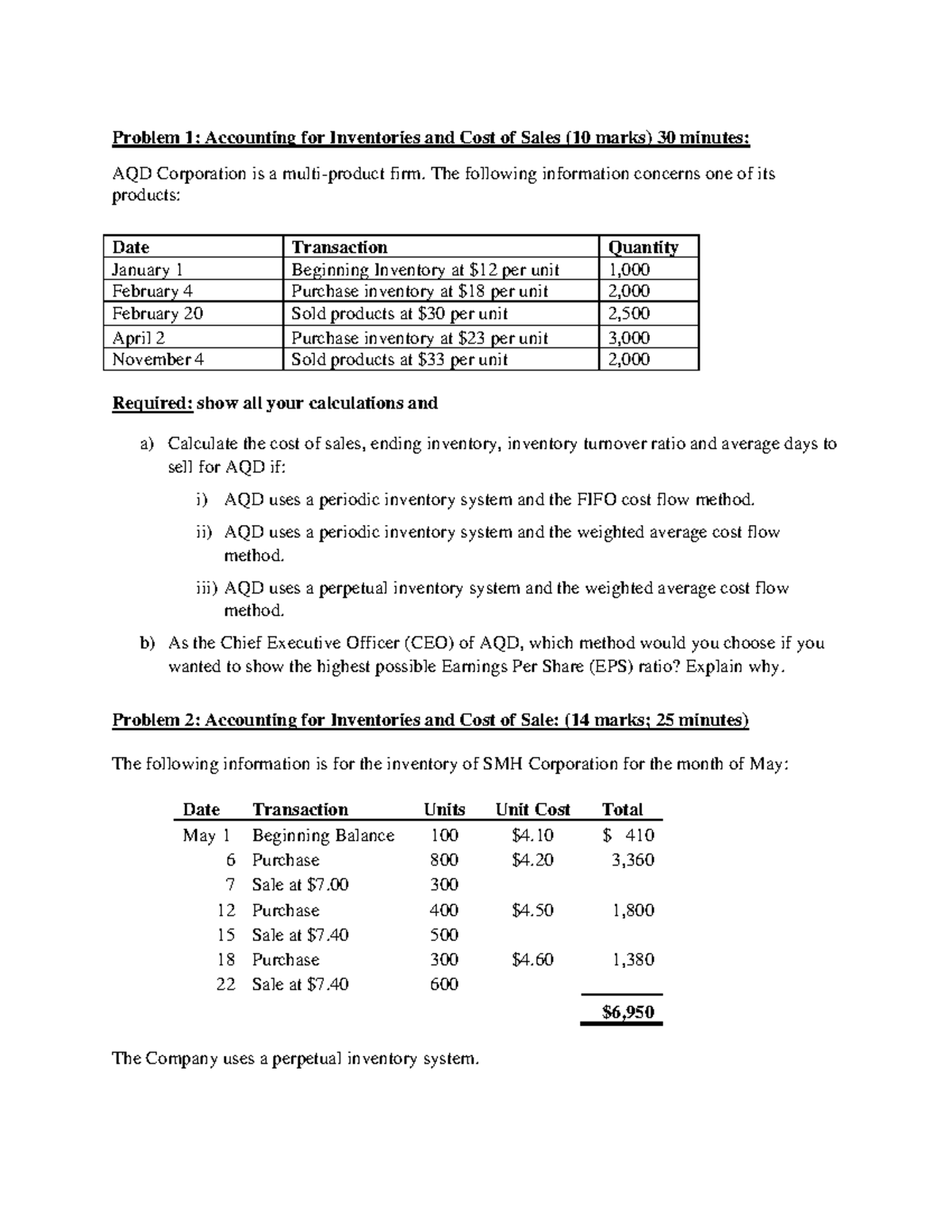 2019 F COMM217 Tutorial 05 Questions - Problem 1: Accounting for ...